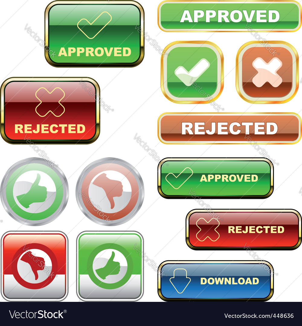 Approved and rejected elements Royalty Free Vector Image