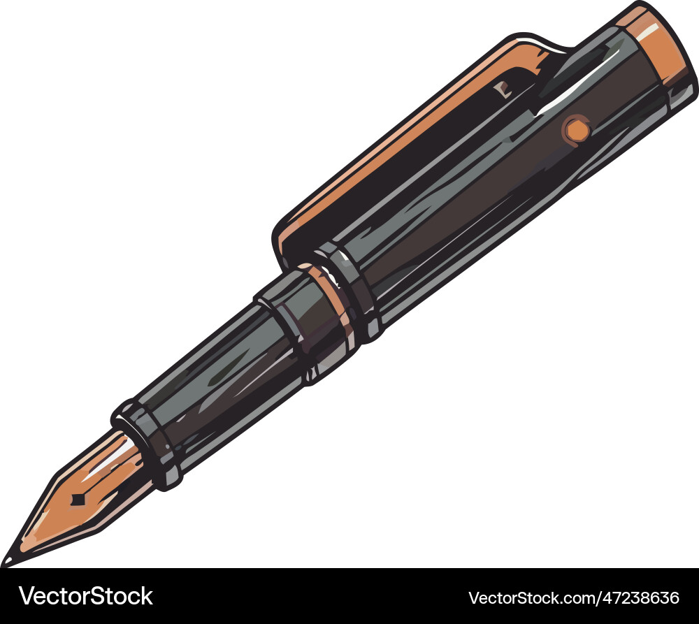 Black and golden pen supply Royalty Free Vector Image