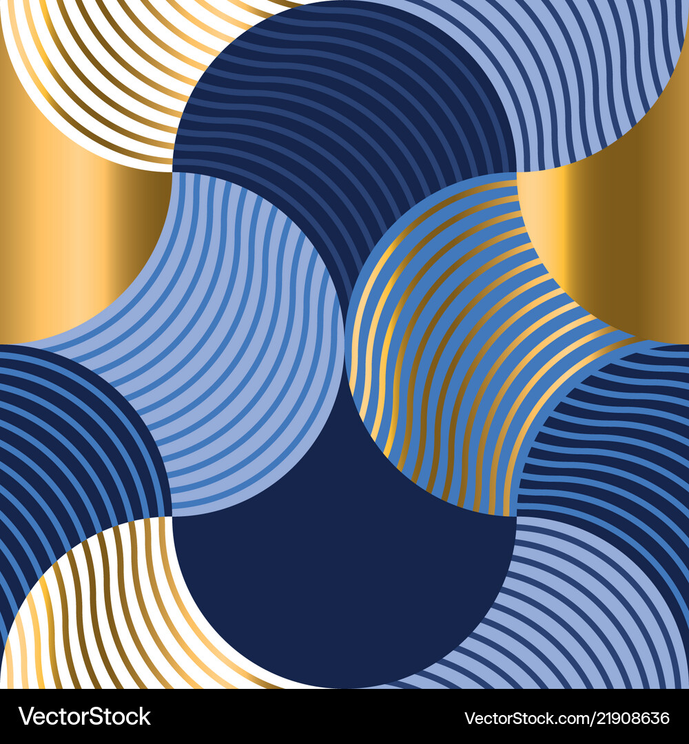 Blue geometric wallart seamless motif Royalty Free Vector