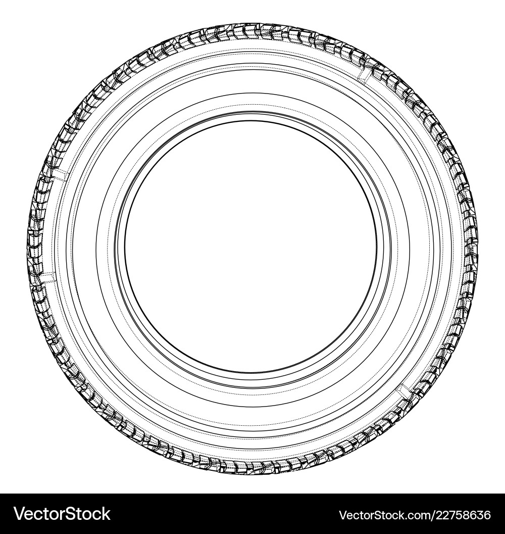 Car tire concept rendering of 3d Royalty Free Vector Image