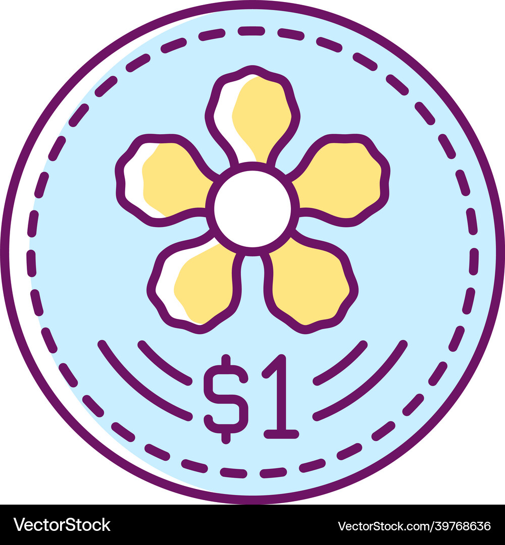 Coins design rgb color icon Royalty Free Vector Image