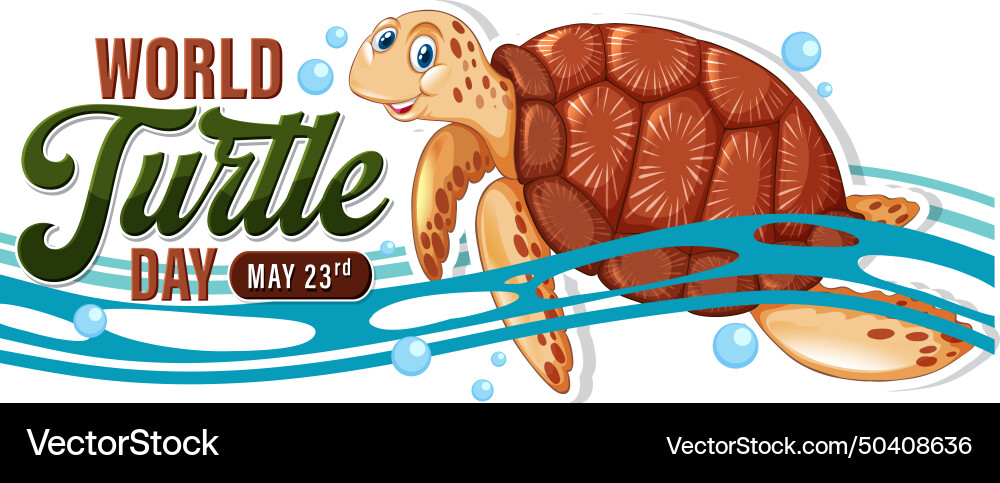 Colorful graphic for world turtle day event Vector Image