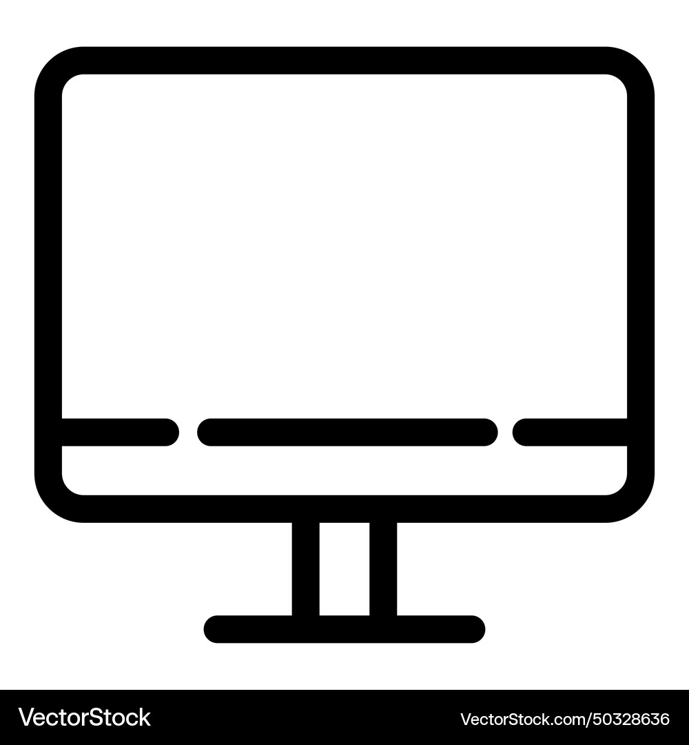 Computer monitor flat icon isolated on white Vector Image