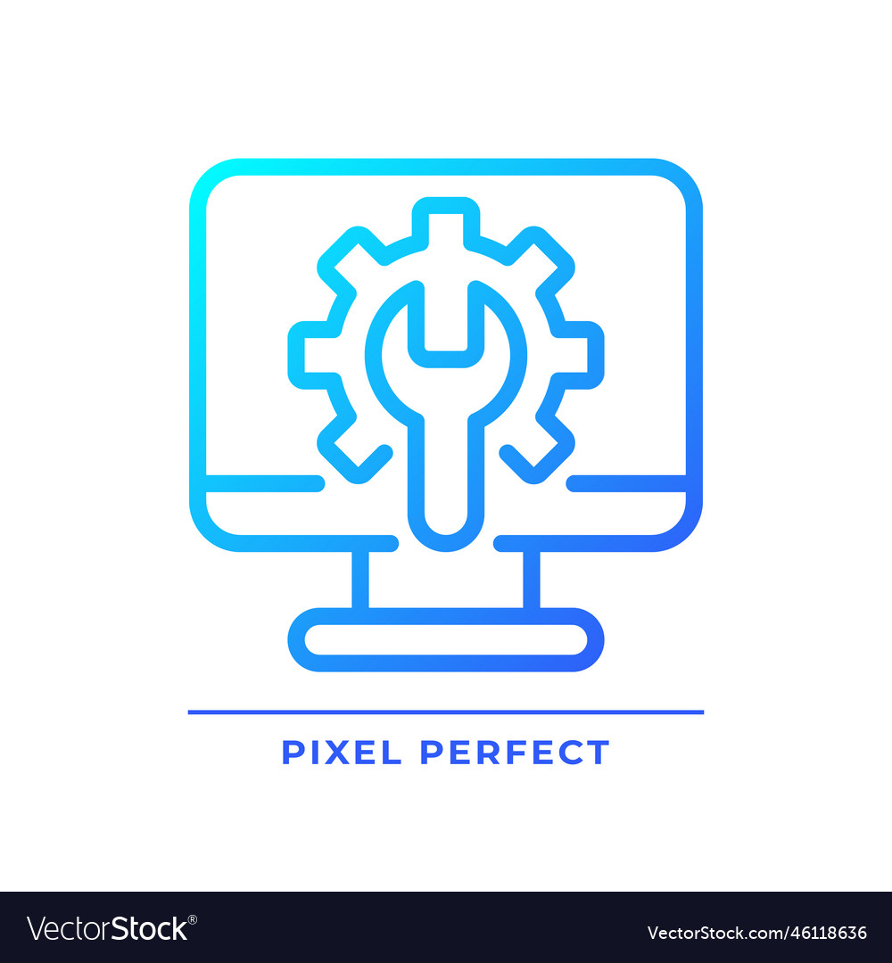 Computer settings pixel perfect gradient linear Vector Image Computer settings pixel perfect gradient linear Vector Image