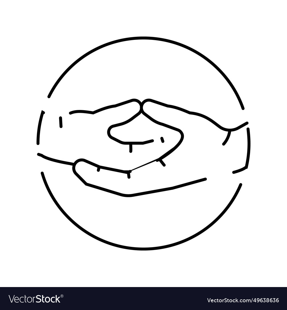 Dhyana mudra buddhism line icon Royalty Free Vector Image