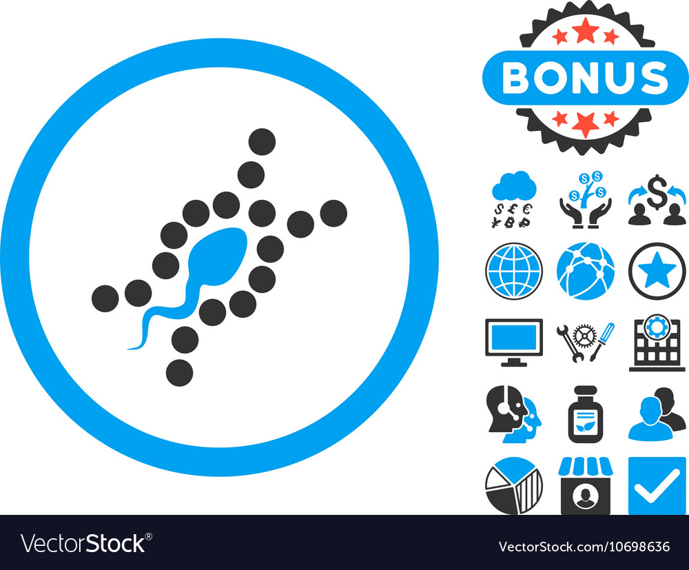 Dna replication flat icon with bonus Royalty Free Vector