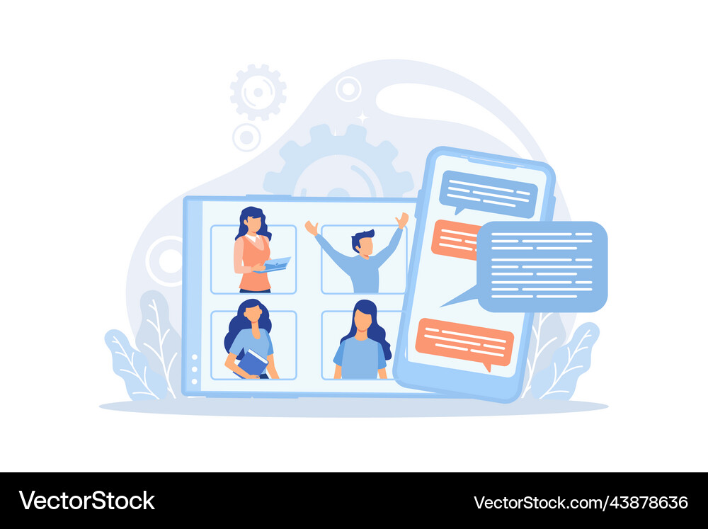 Man having a conference call with his business Vector Image