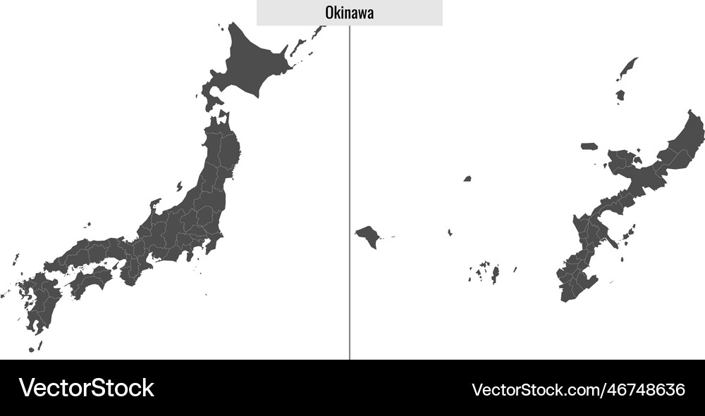 Map of okinawa prefecture japan Royalty Free Vector Image
