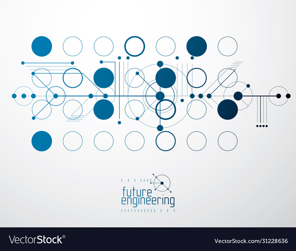 Mechanical scheme engineering drawing Royalty Free Vector