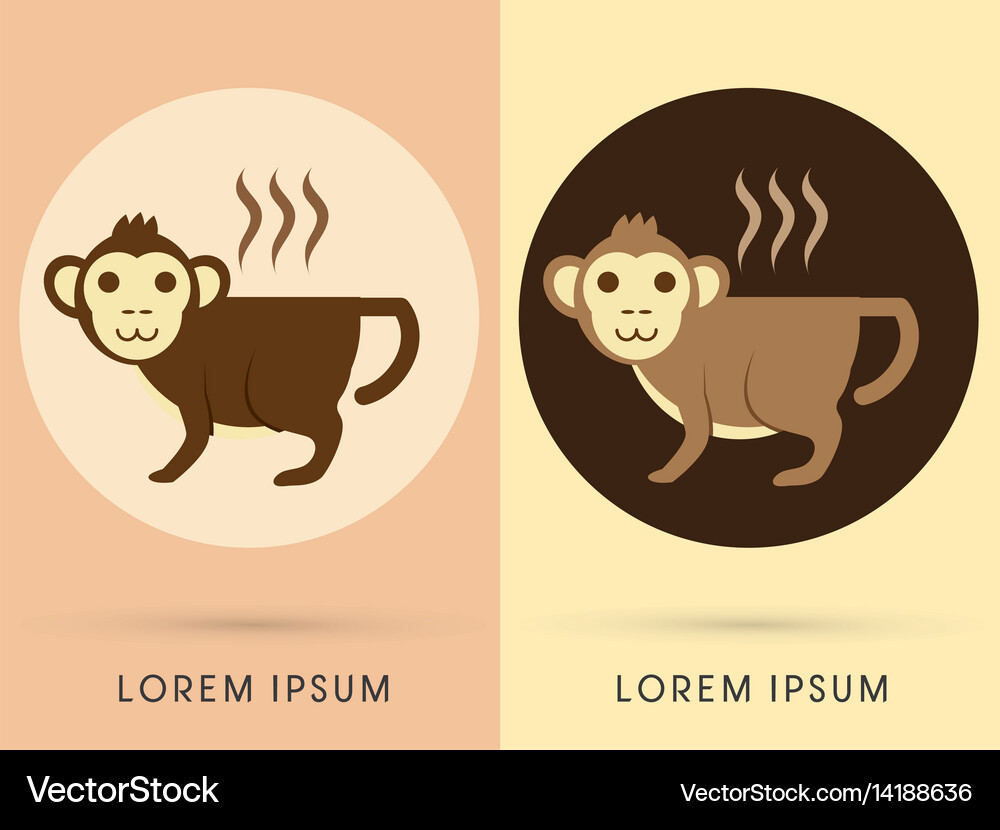 Monkey cafe cup Royalty Free Vector Image - VectorStock