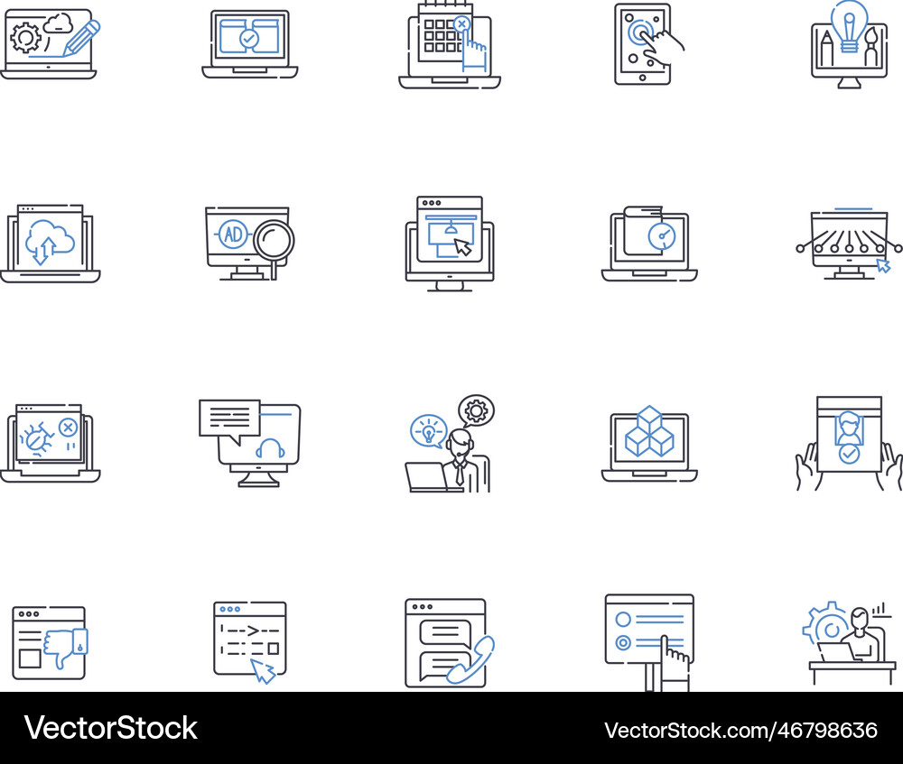 Outbound calling line icons collection sales Vector Image