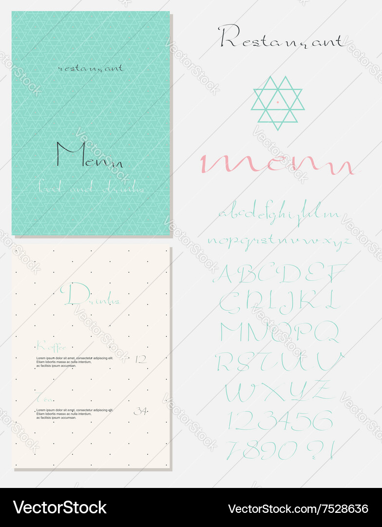 Set of vintage styled restaurant menu Royalty Free Vector
