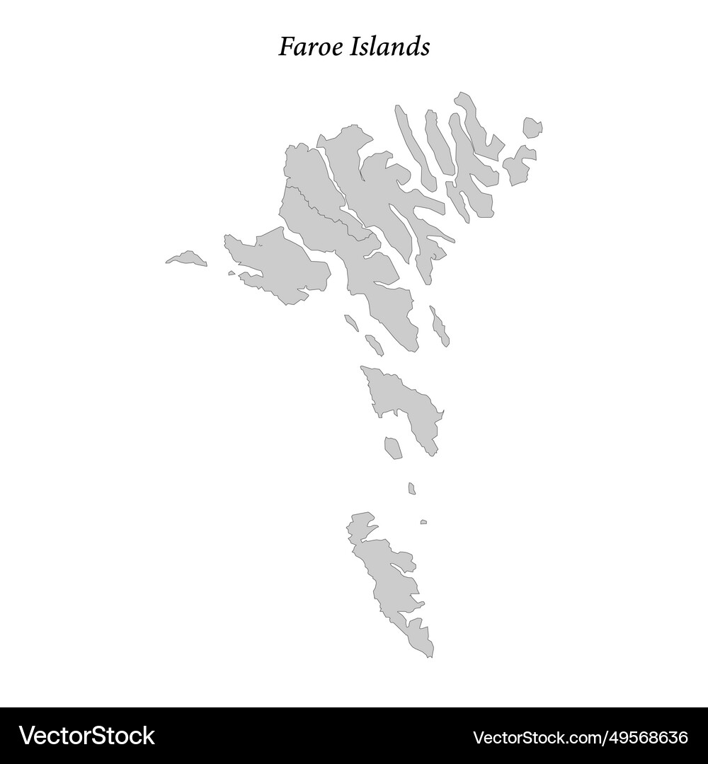 Simple flat map of faroe islands with borders Vector Image