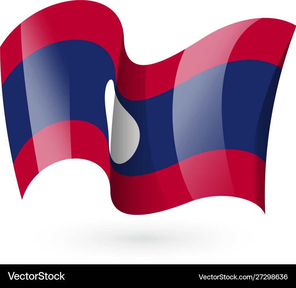 Waving flag icon national symbol fluttered Vector Image