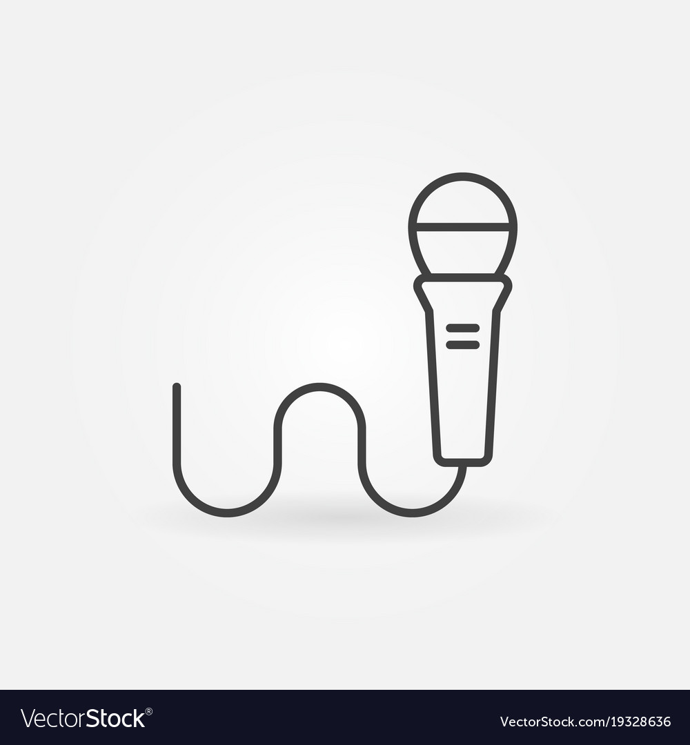 Wired microphone linear icon Royalty Free Vector Image