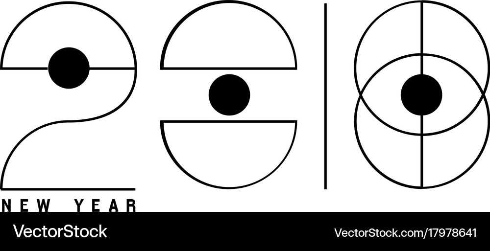 2018 new year futuristic Royalty Free Vector Image