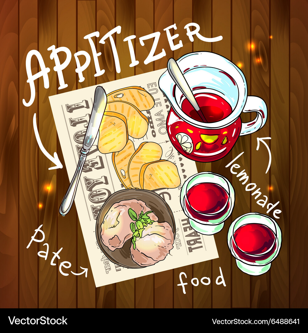 Appetizer and aperitive Royalty Free Vector Image
