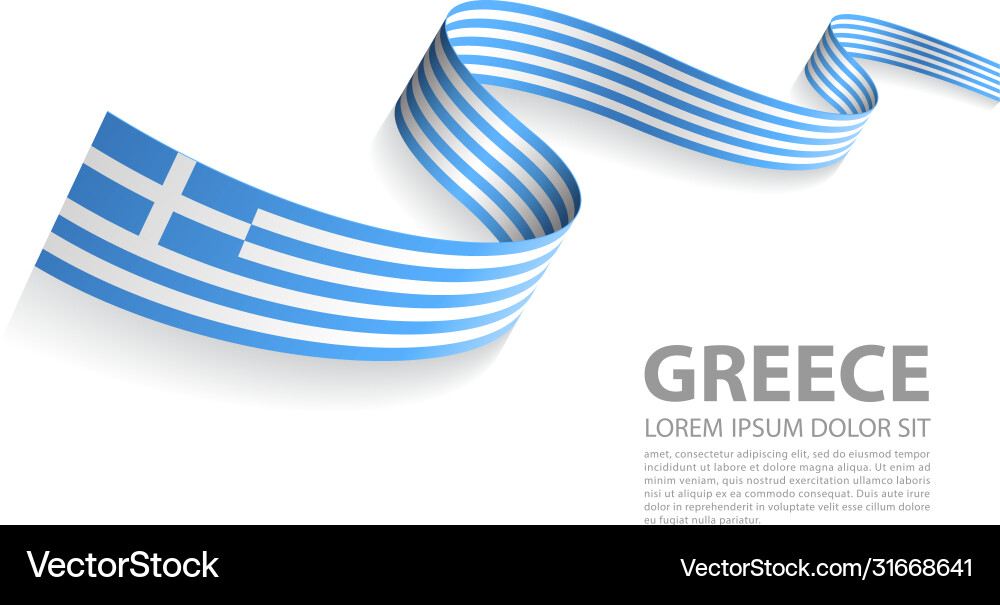 Banner with greece flag colors Royalty Free Vector Image