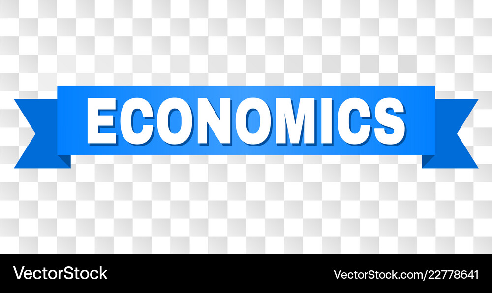 Blue ribbon with economics caption Royalty Free Vector Image