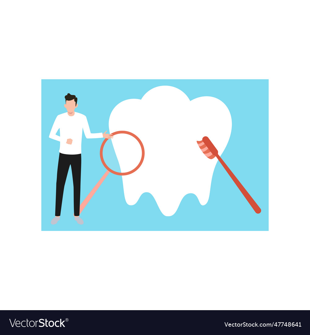 Boy checking teeth Royalty Free Vector Image - VectorStock