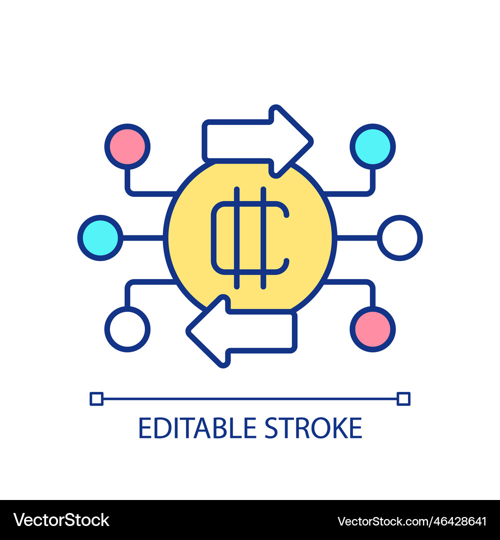 Cryptocurrency exchange rates rgb color icon Vector Image