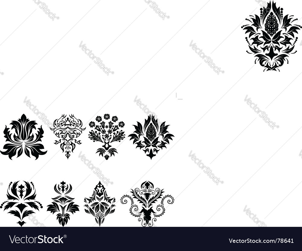Damask emblem set Royalty Free Vector Image - VectorStock
