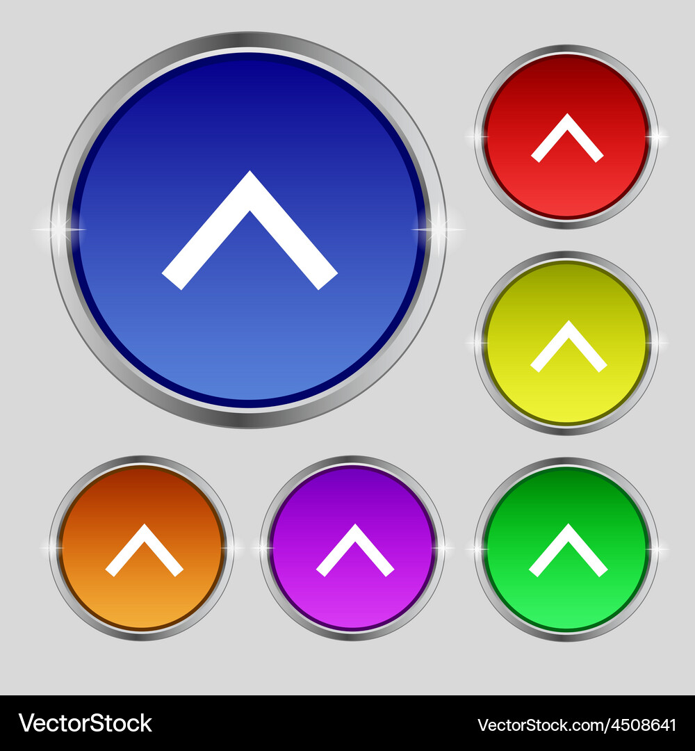 Direction arrow up icon sign round symbol Vector Image