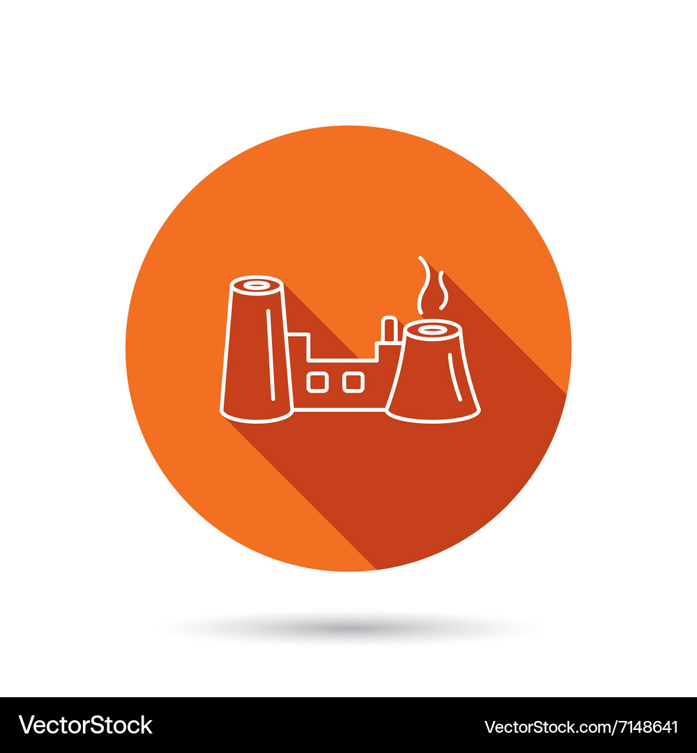 Factory icon industrial building sign Royalty Free Vector