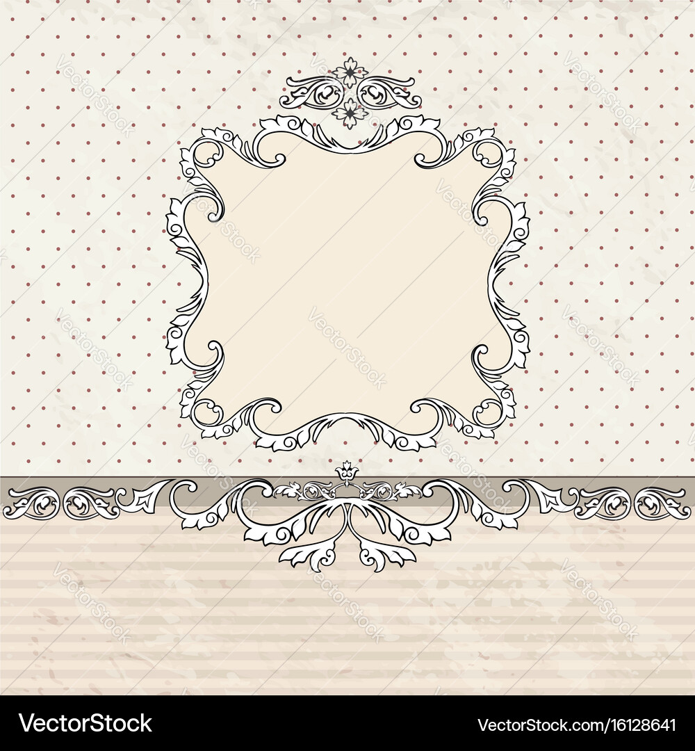 Floral vignette border vintage background old Vector Image