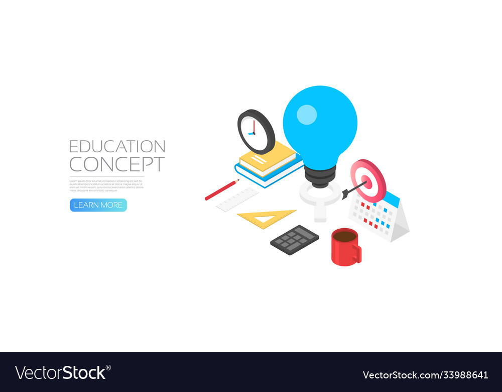 Isometric knowledge concept Royalty Free Vector Image