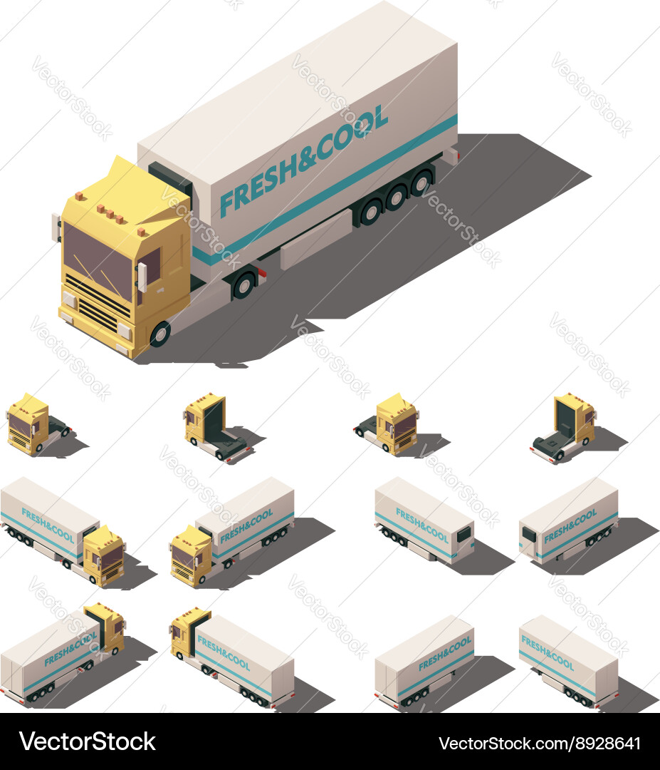 Isometric truck with insulated Royalty Free Vector Image
