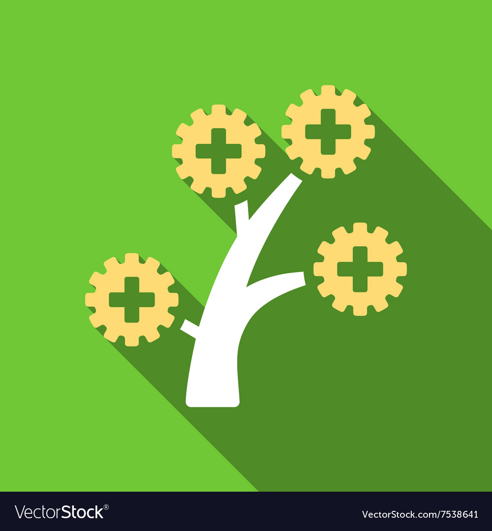 Medical technology tree flat long shadow square Vector Image Medical technology tree flat long shadow square Vector Image