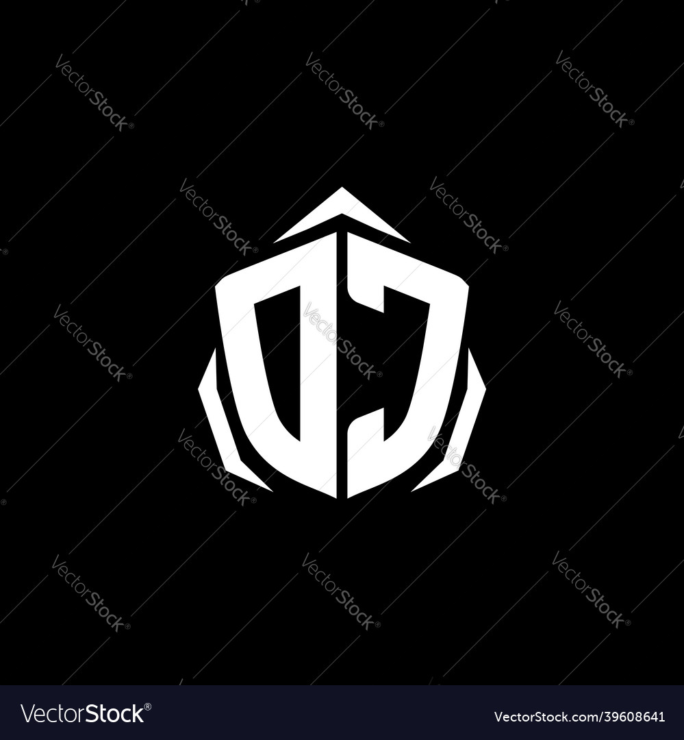 Oc monogram shield shape style Royalty Free Vector Image