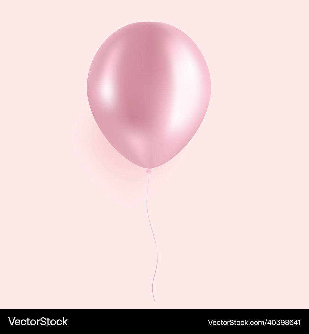 Pink ballon isolated on soft background realistic Vector Image