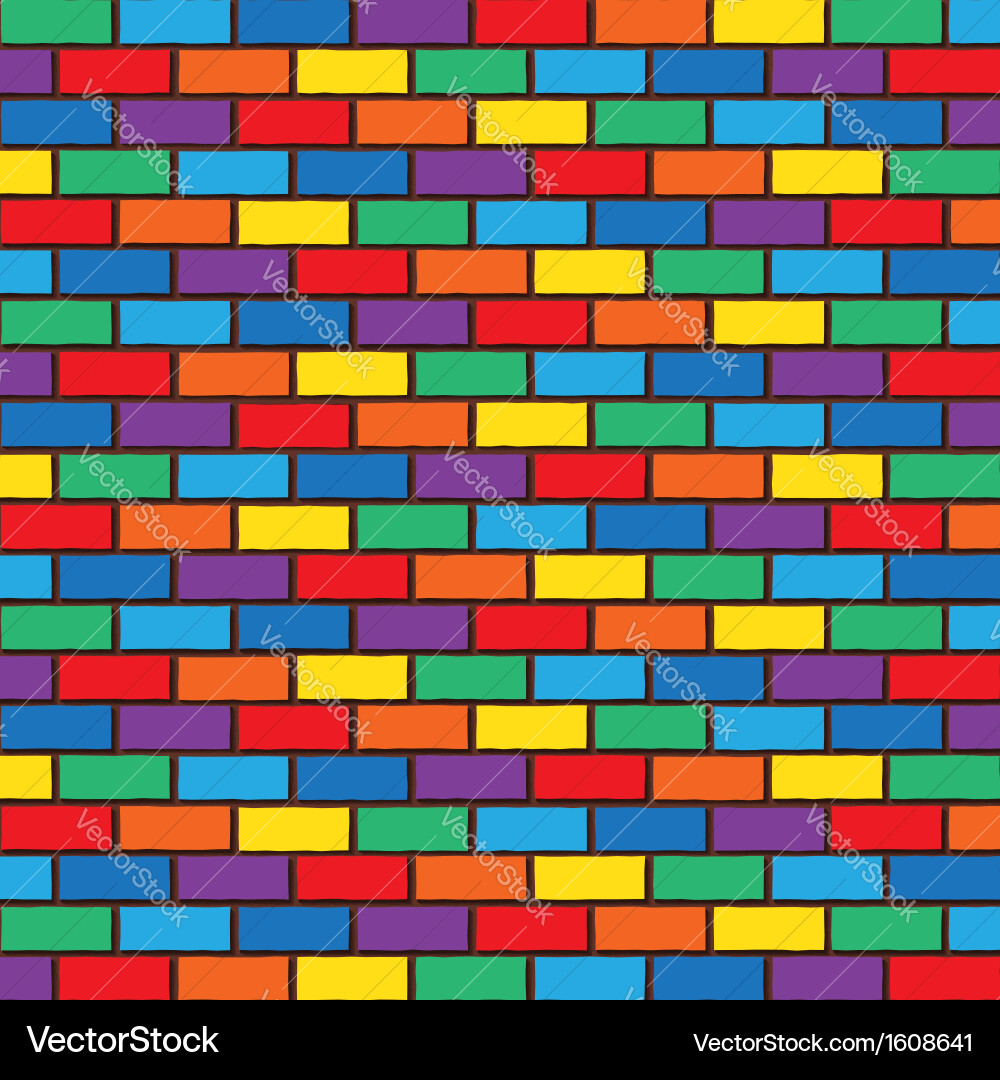 Rainbow bricks Royalty Free Vector Image - VectorStock