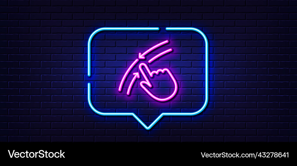 Swipe up down line icon move finger sign neon Vector Image