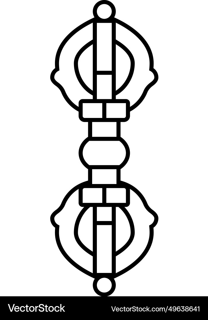 Vajra dorje buddhism line icon Royalty Free Vector Image