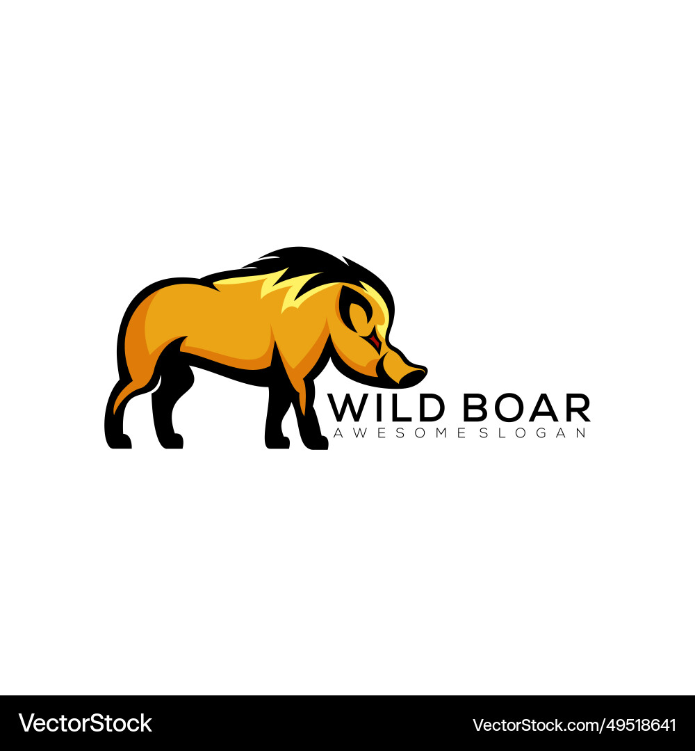 Wild boar logo premium mascot design Royalty Free Vector