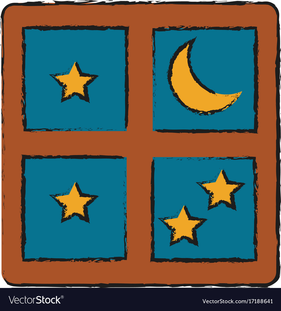 Window night view Royalty Free Vector Image - VectorStock