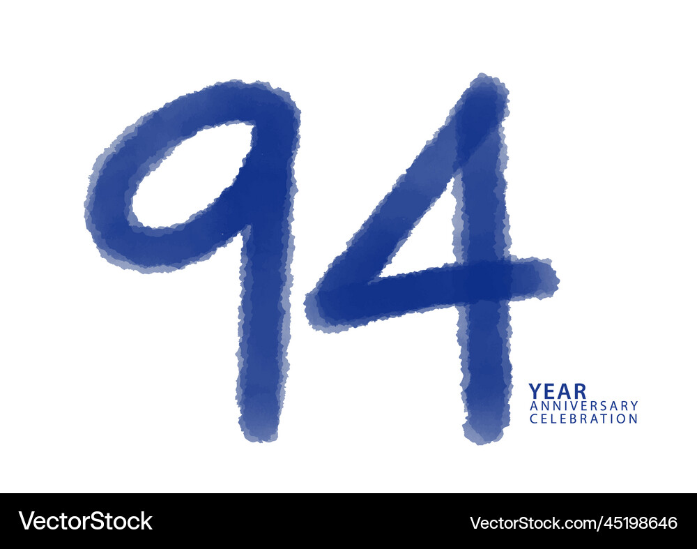 94 year anniversary celebration blue color Vector Image