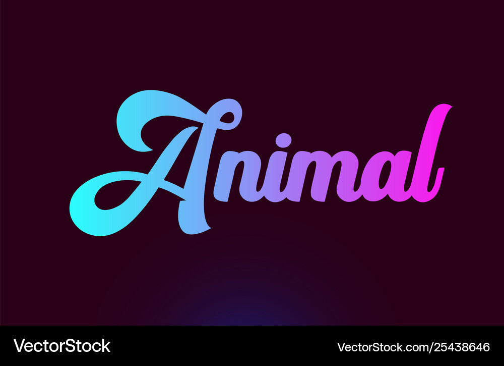 Animal pink word text logo icon design Royalty Free Vector