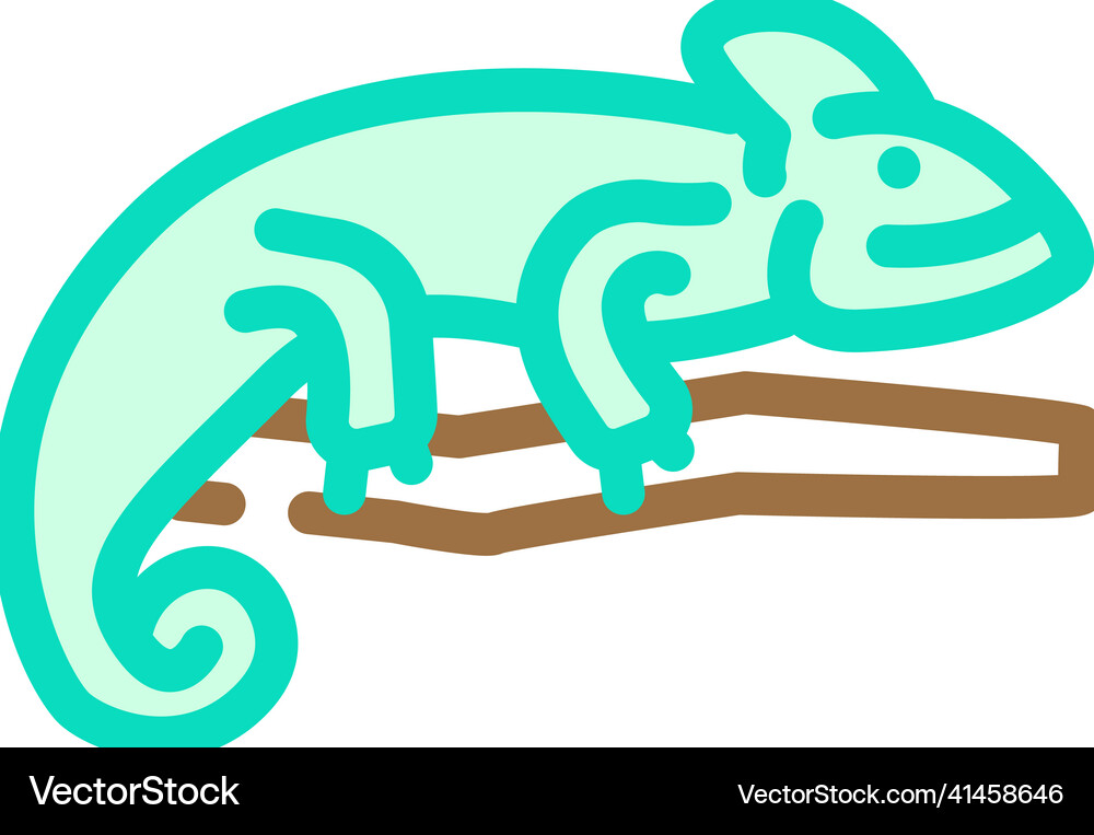 Chameleon animal color icon Royalty Free Vector Image