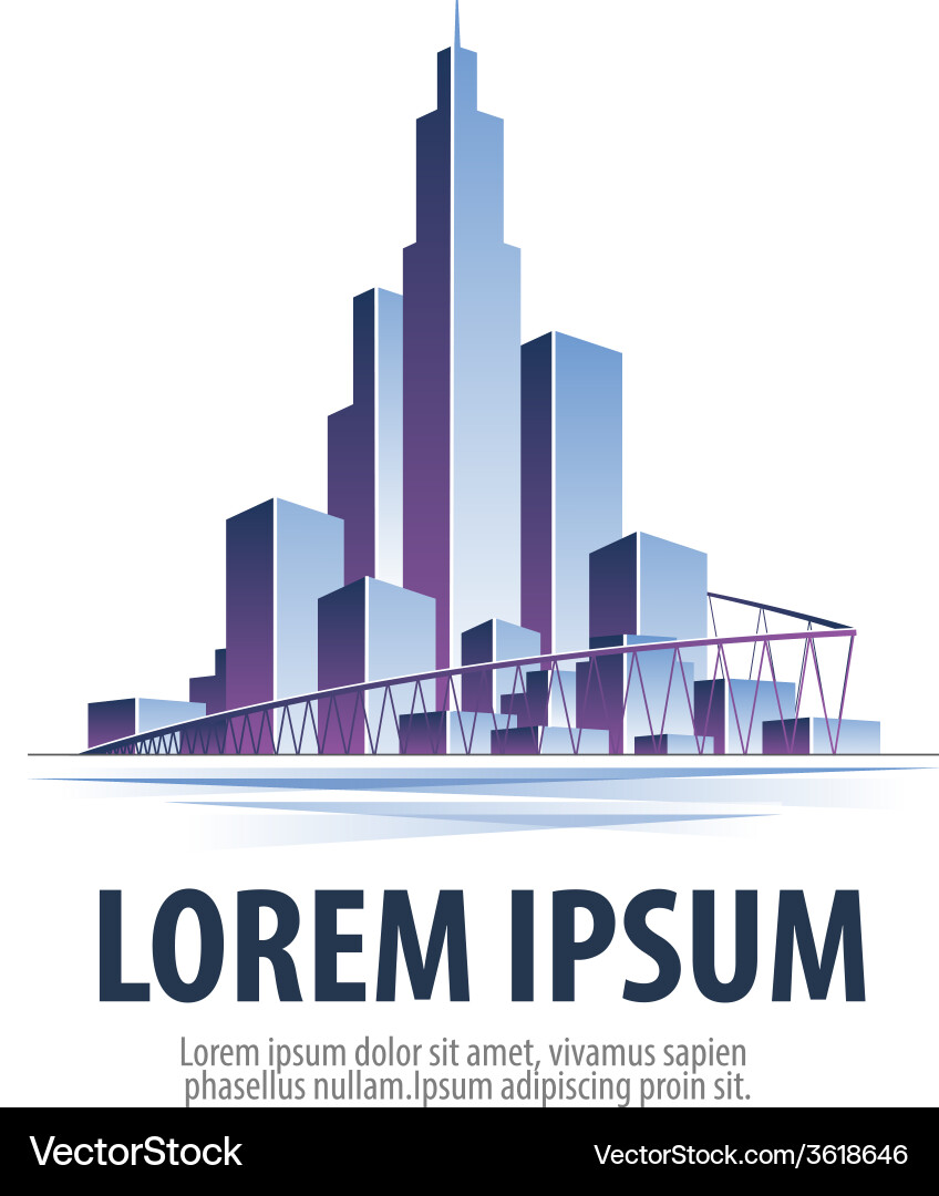 City logo icon emblem template sign Royalty Free Vector