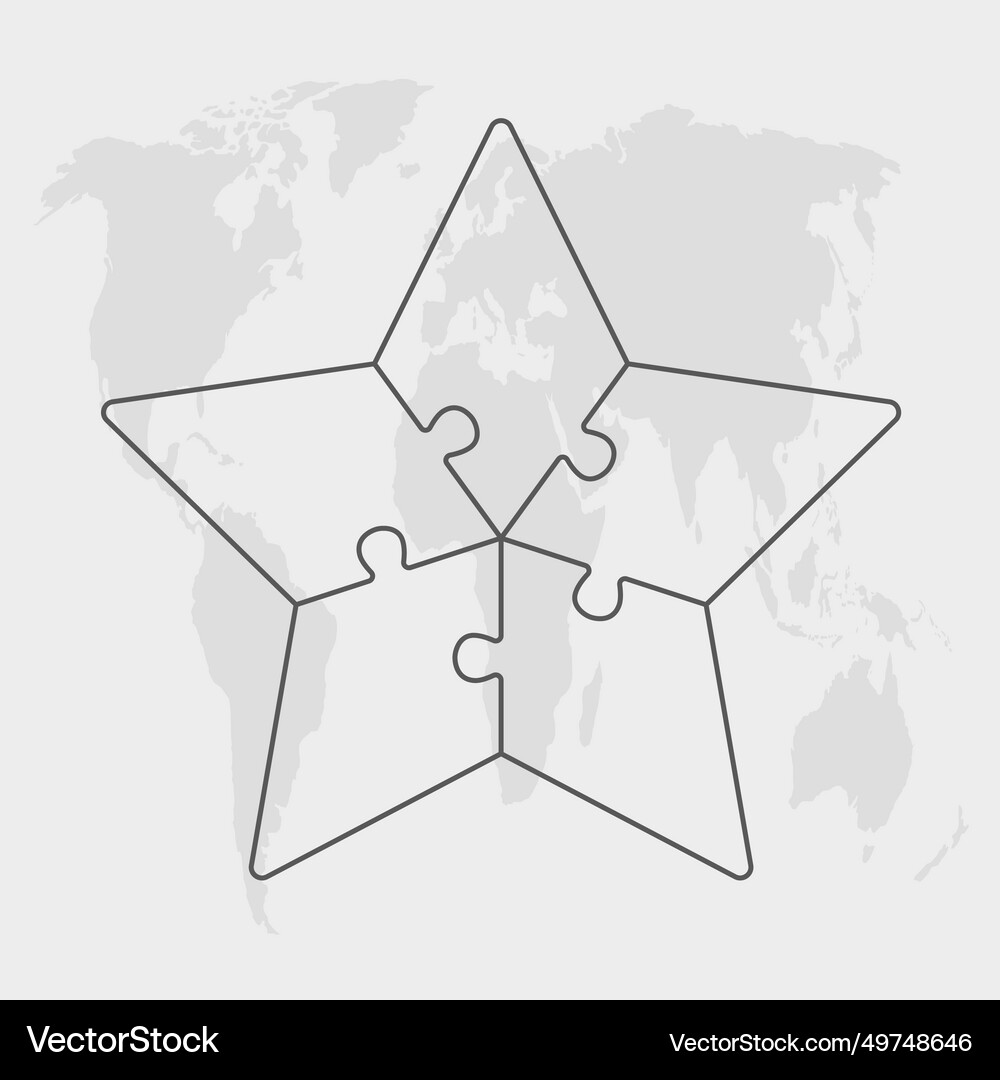 Diagram infographic for 5 steps star puzzle Vector Image