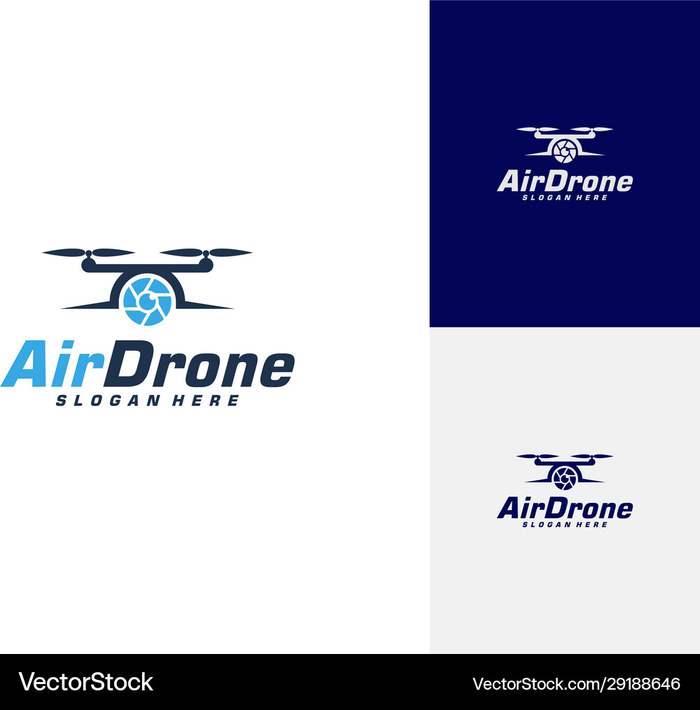 Drone logo design template photography icon Vector Image