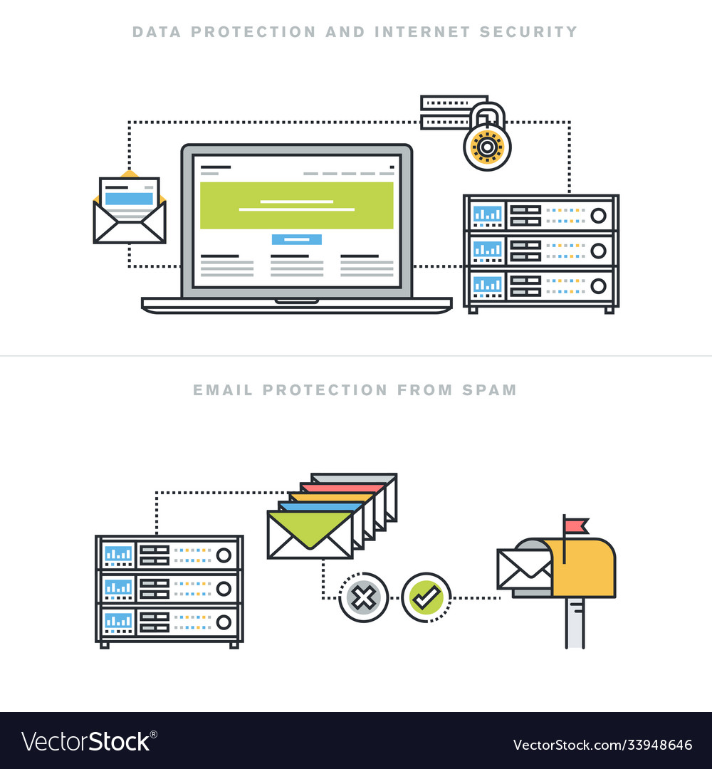 Flat line design concepts Royalty Free Vector Image