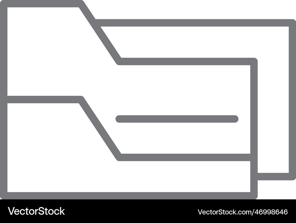 Folder business icon with black outline style Vector Image