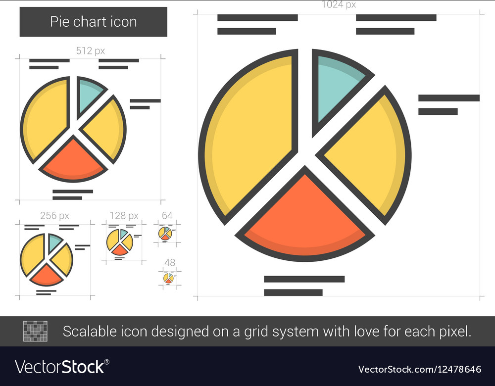 Pie chart line icon Royalty Free Vector Image - VectorStock