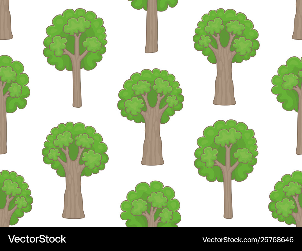 Seamless pattern with trees Royalty Free Vector Image