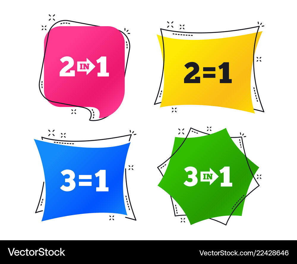 Special offer icons take two pay for one sign Vector Image